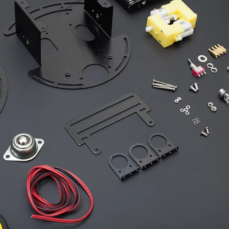 Kit Robot 2WD Redondo em Metal - Turtle ROB0005