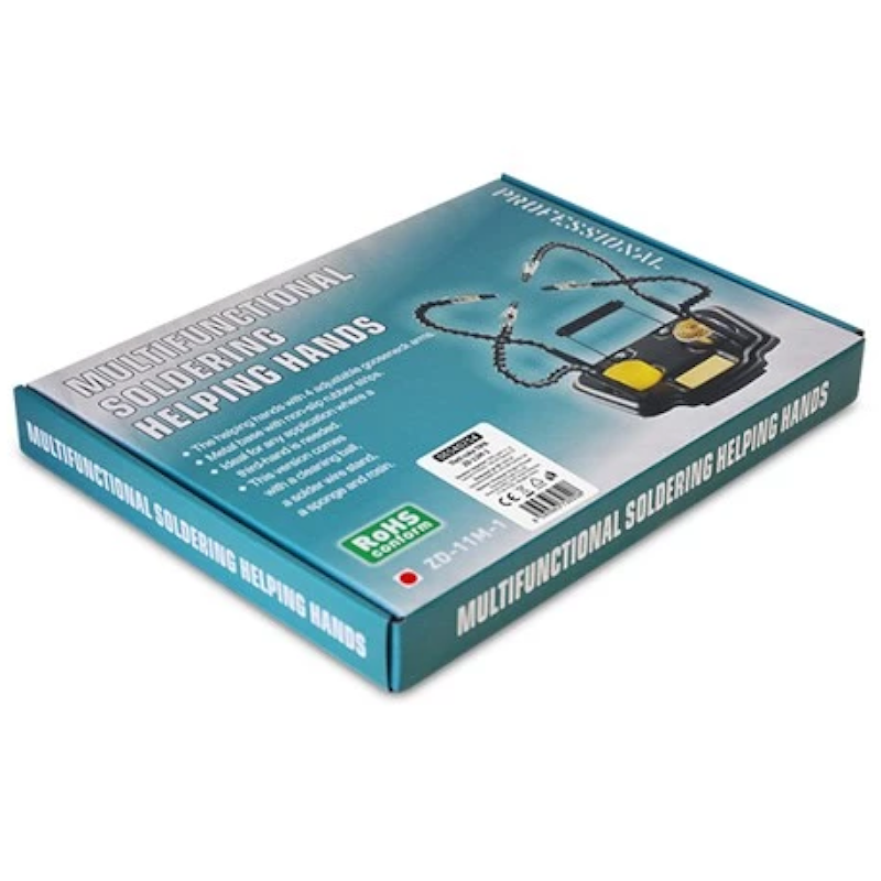 Helping hands 4 arms ZD-11M-1 w/ sponge, dry solder cleaner, rosin ...