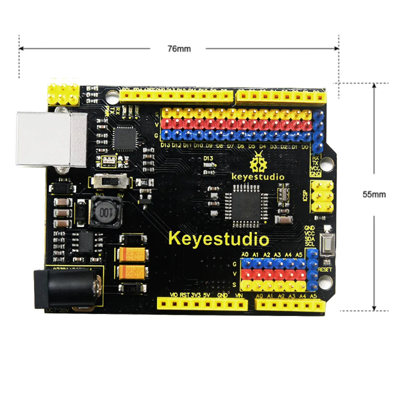Arduino Uno R3 SMD c/ driver 16U2 c/ cabo USB - Keyestudio KS0172