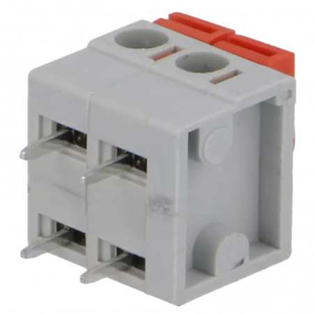 PCB terminal block angled 90° 5.08mm ways: 2 on PCBs 0.5mm2