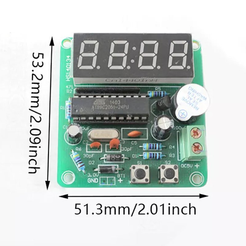 4-Digit Electronic Clock DIY Kit with 7-Segment Display