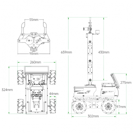 Hiwonder JetRover AI Robot Developer Kit w/ Jetson Nano, Vision, LIDAR ...