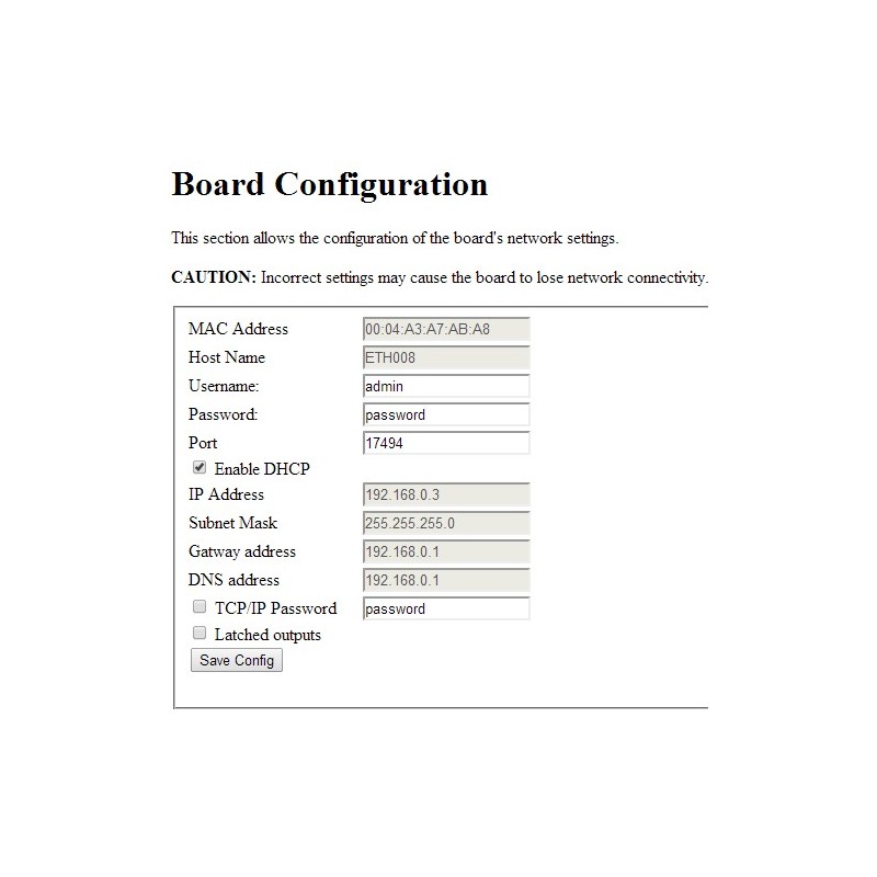 ETH008-B - 8X16A ETHERNET RELAY