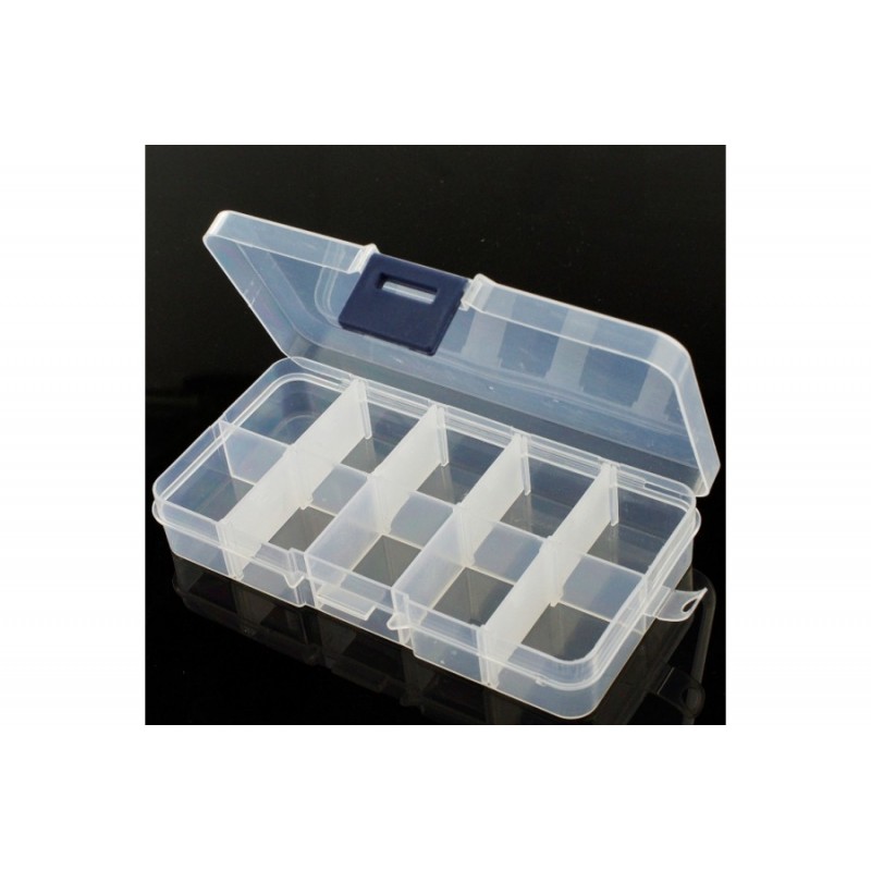 Adjustable Compartment Parts Box - 10 compartments