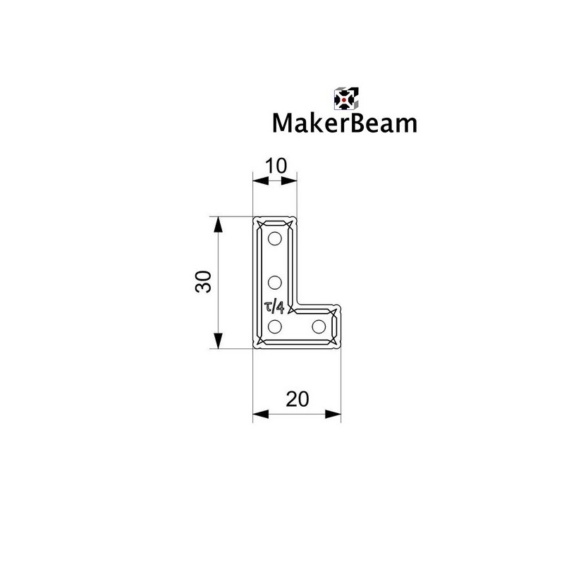 makerbeam bracket 90 degree, 12 pcs