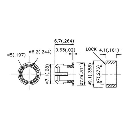 LED holder 5mm two-piece