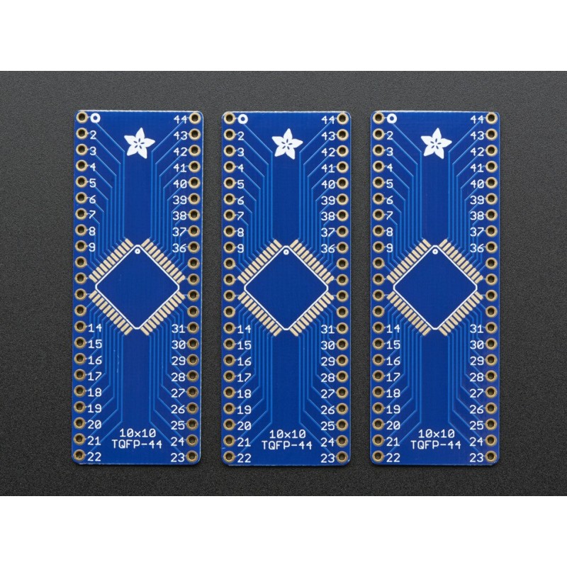 SMT Breakout PCB for 44-QFN or 44-TQFP - 3 Pack!
