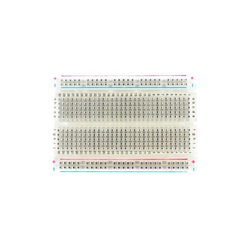 400 TIE POINT INTERLOCKING SOLDERLESS BREADBOARD - Crystal