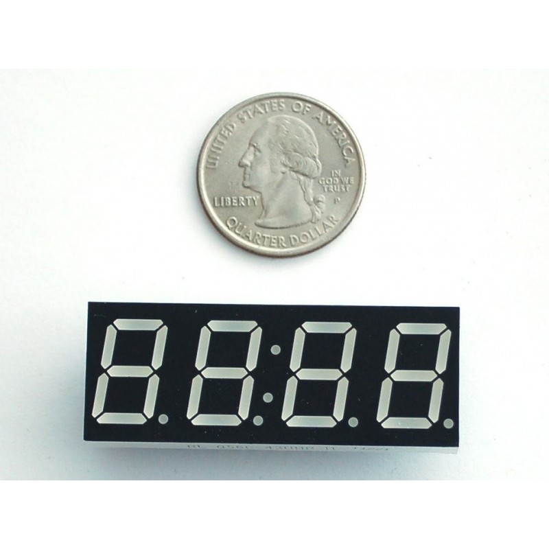 Red 7-segment clock display - 0.56" digit height