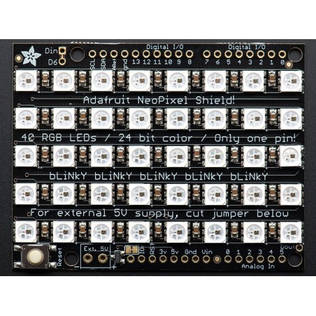 Shield NeoPixel p/ Arduino - Matriz 40 LEDs RGB