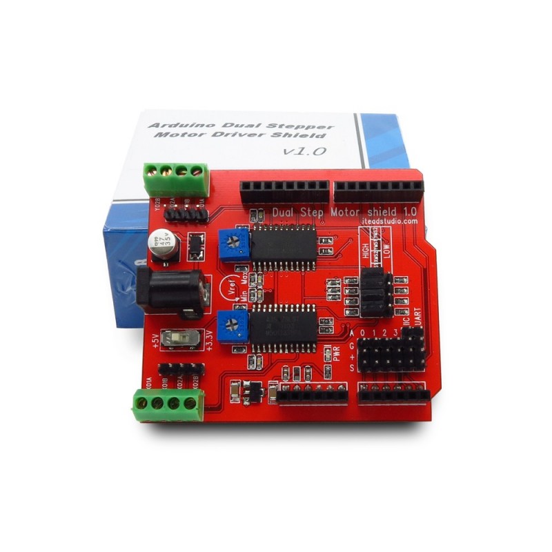 ITEAD Dual Step Motor Driver Shield Expansion Board Kit for Arduino - Red