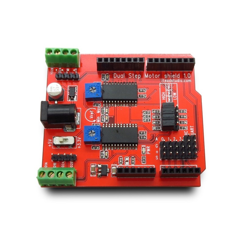 ITEAD Dual Step Motor Driver Shield Expansion Board Kit for Arduino - Red