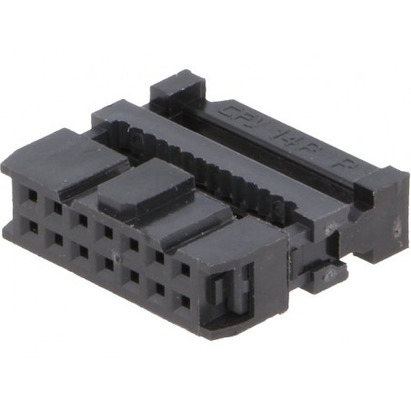 Plug IDC female 14 pins 2x7 2.54pitch IDC for ribbon cable 1.27mm