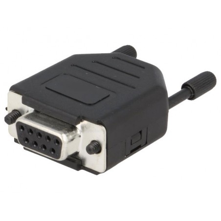 Plug DB9 female with case and accessories for cable mounting