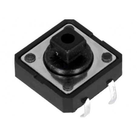 Tactile Black Button with Black Cap