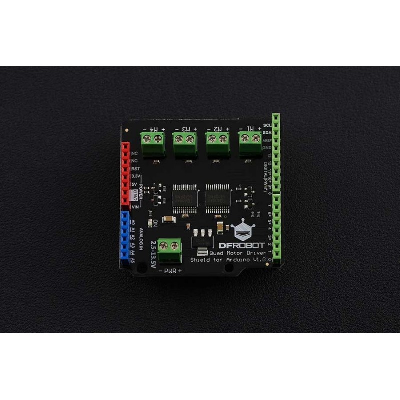 Quad DC Motor Driver Shield for Arduino